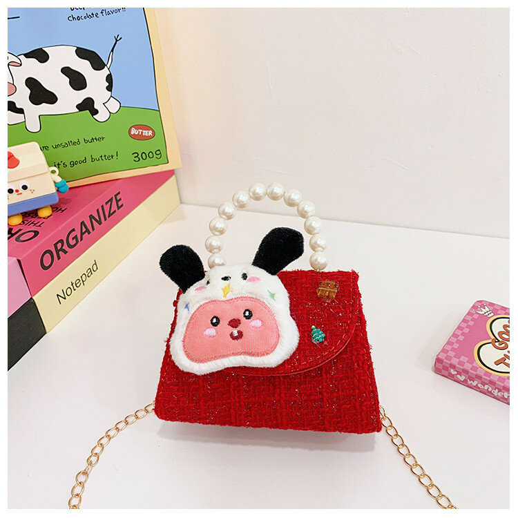 Bag pearl shoulder adorable red plaid for little girls perfect gift accessory pacha red
