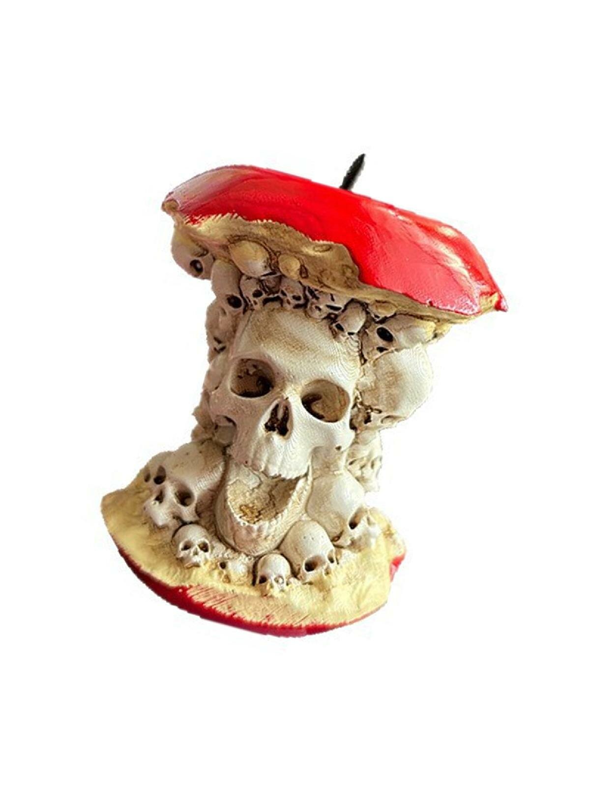 Таинственная садовая статуя из смолы с дизайном черепа