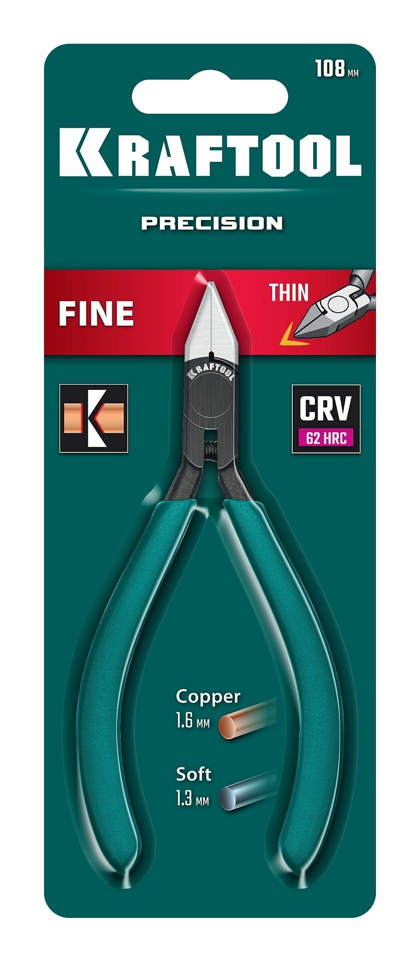 KRAFTOOL Precision, чистый рез 108 мм, прецизионные бокорезы