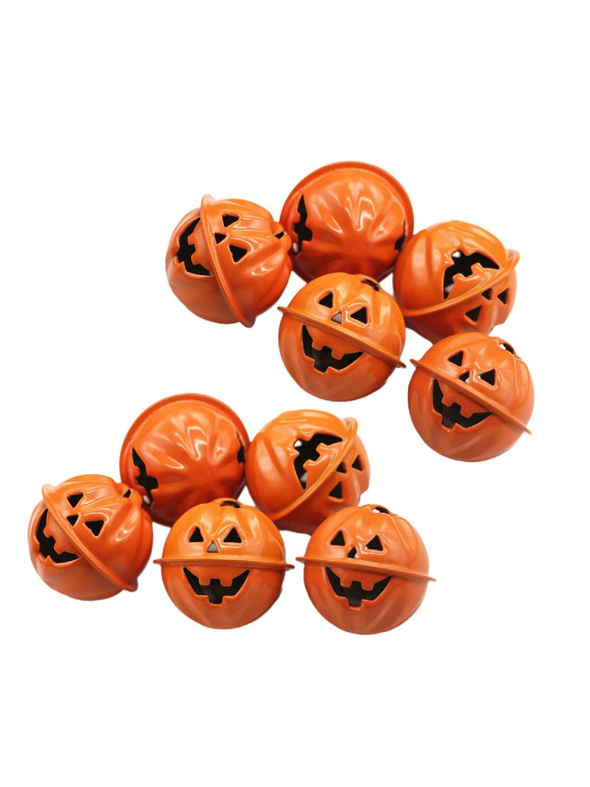 10шт Хэллоуин тыква колокольчики украшения нерегулярные круг улыбающееся лицо кулоны