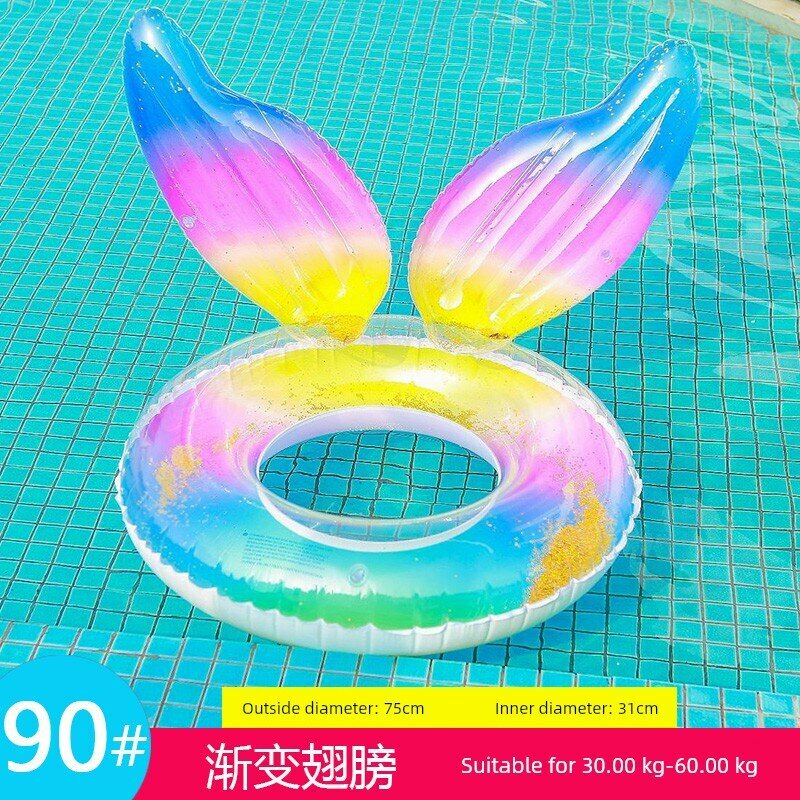 Красочный надувной круг для плавания для взрослых, утолщенный модный надувной спасательный круг для детей 3-6 лет, круг