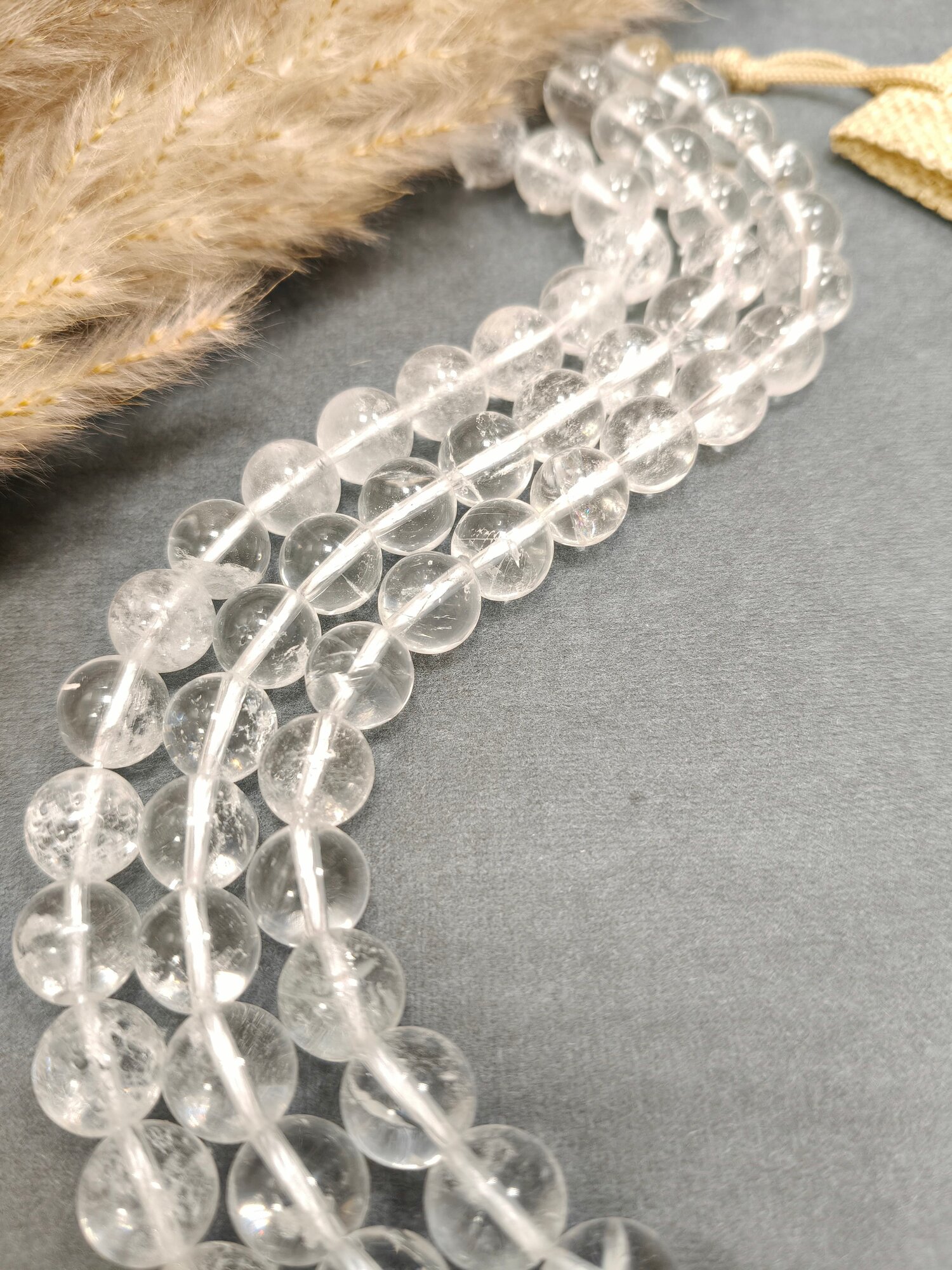 Бусины горный хрусталь А прозрачный шар 10 мм (нить 18 см), Suntrim