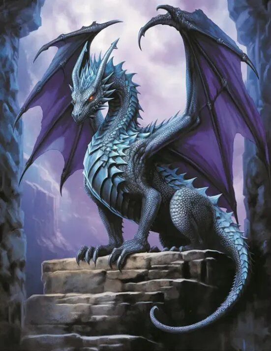 Алмазная Мозаика "Злой Дракон" 40x50 См Алмазная Вышивка / Картина Стразами Подарков / Украшения