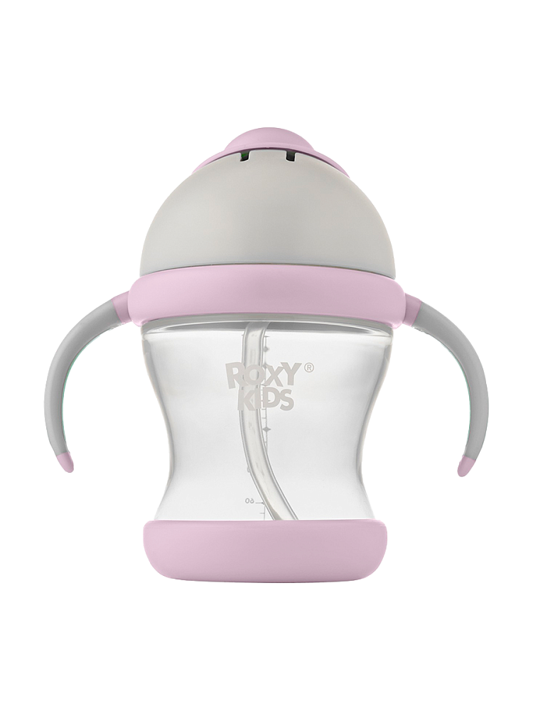 ROXY-KIDS Поильник-непроливайка с трубочкой ROXY-KIDS, цвет серый, 200 мл