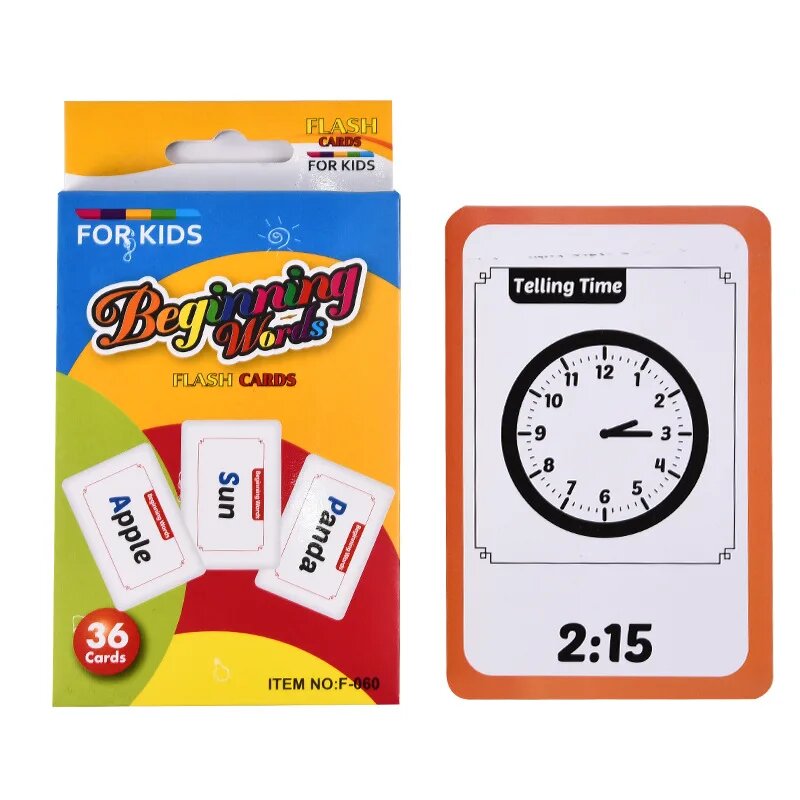 LKCOMO Карты-головоломки для детей 36pcs time cards