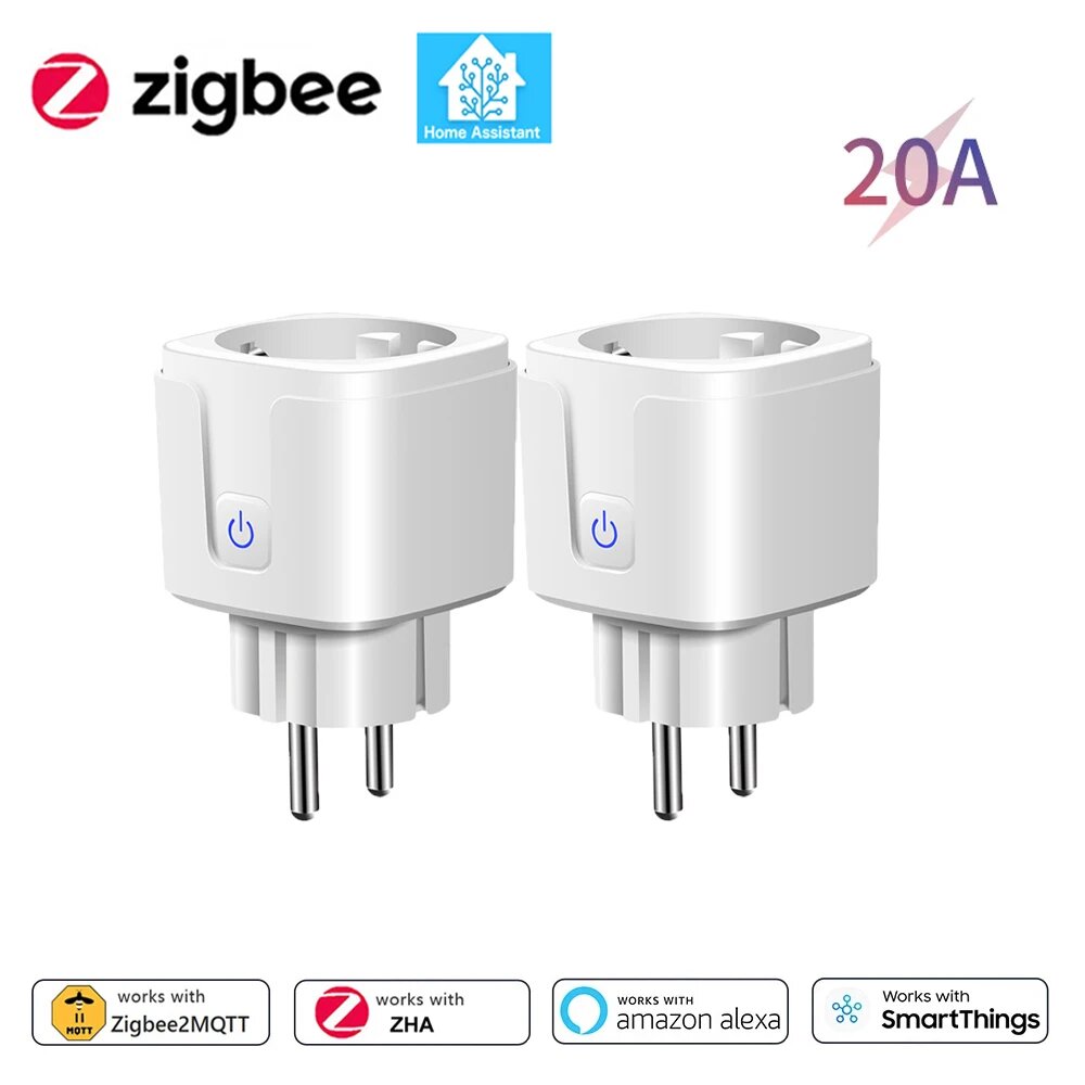 Умная розетка Zigbee EU 20A/16A Zigbee 20A 2PCS
