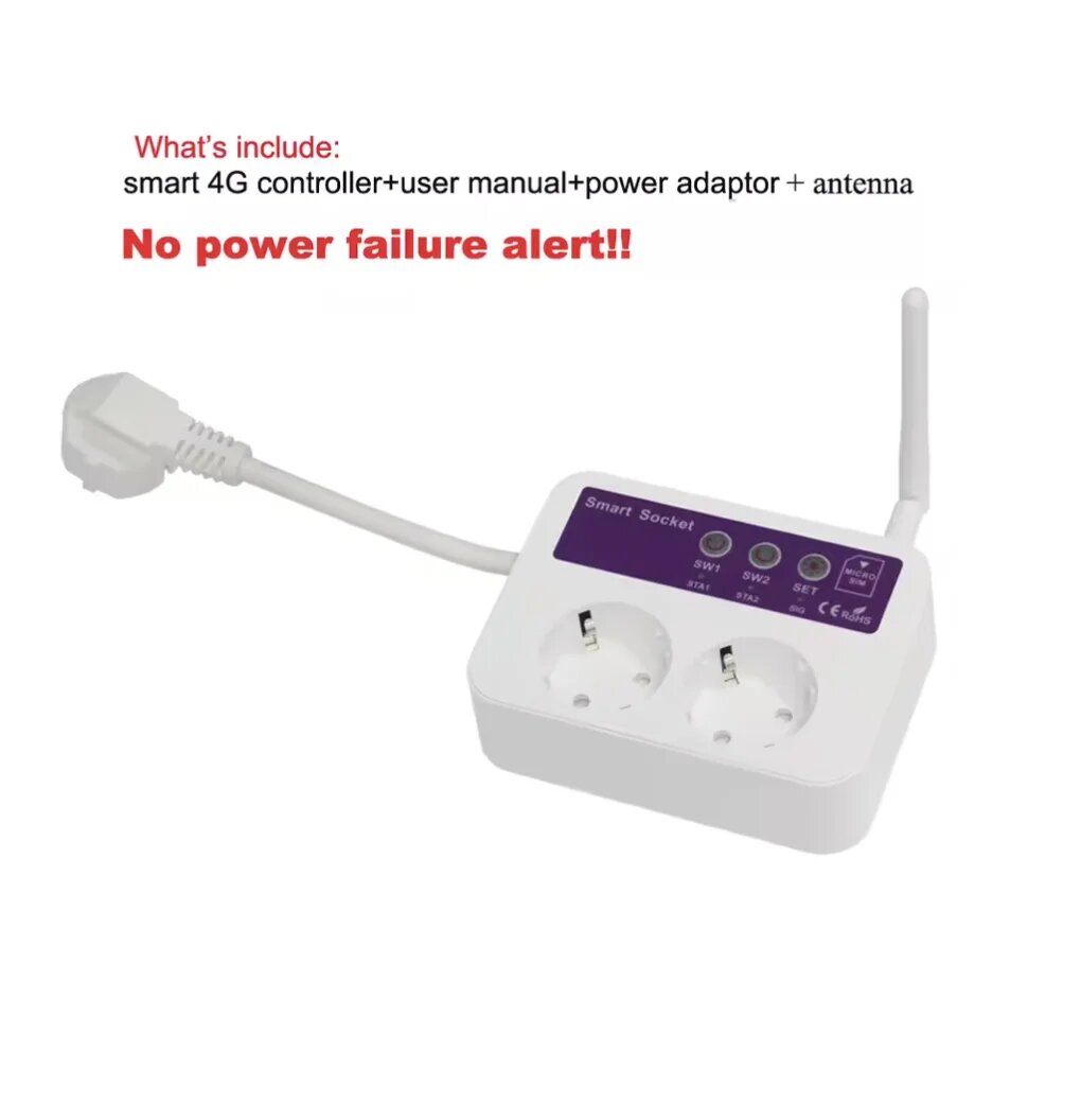 BADODOSECURITY GSM умная розетка с датчиком температуры и влажности kit1