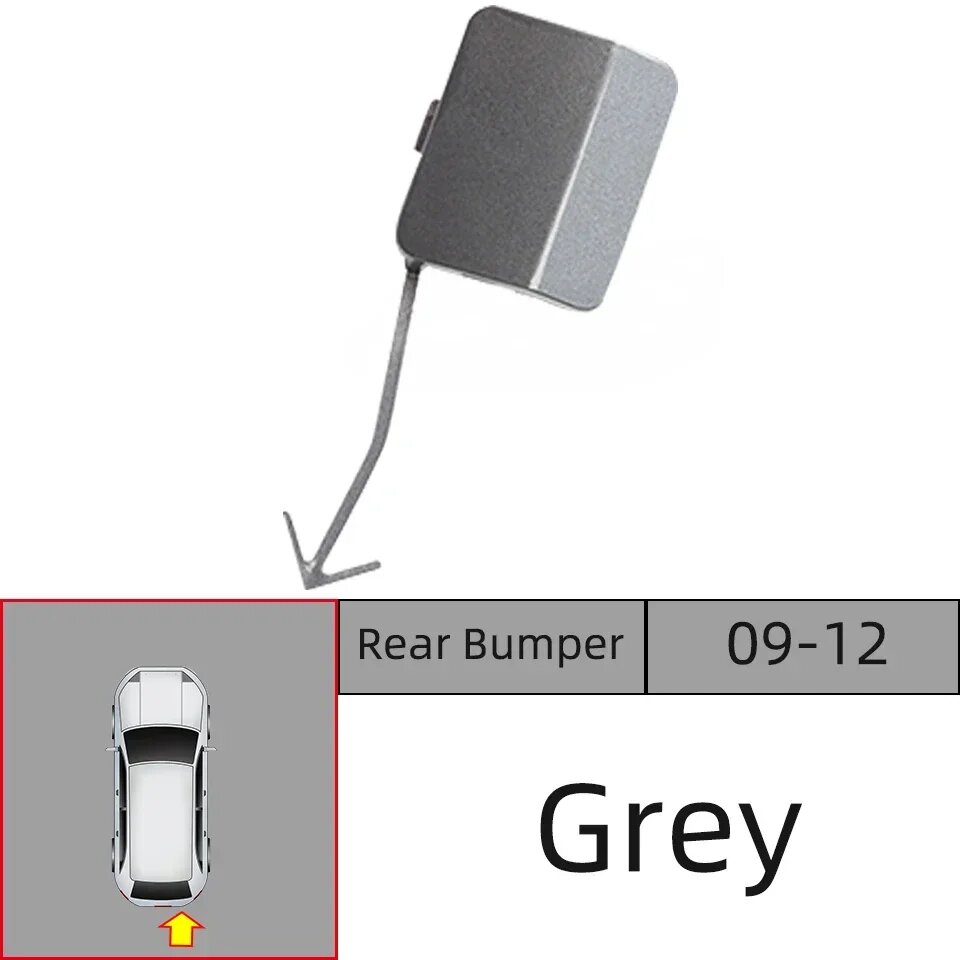 Буксировочный крюк, крышка с проушиной, передний и задний бампер, фаркоп, крышка прицепа для Volkswagen Passat CC 2009-2017, окрашенная Rear 09-12 Grey