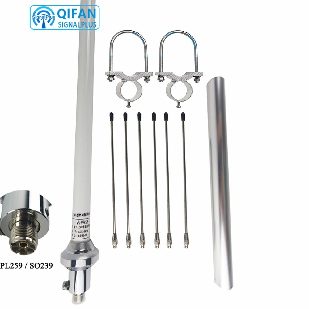 УФ-радиоантенна 144/435 МГц двухдиапазонная ОВЧ УВЧ всенаправленная базовая антенна из стекловолокна SO239 SL16-K открытый репитер антенна рации