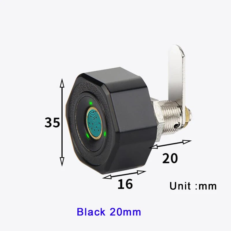 Умный электронный замок для шкафов Tuya tuya-Black L20mm