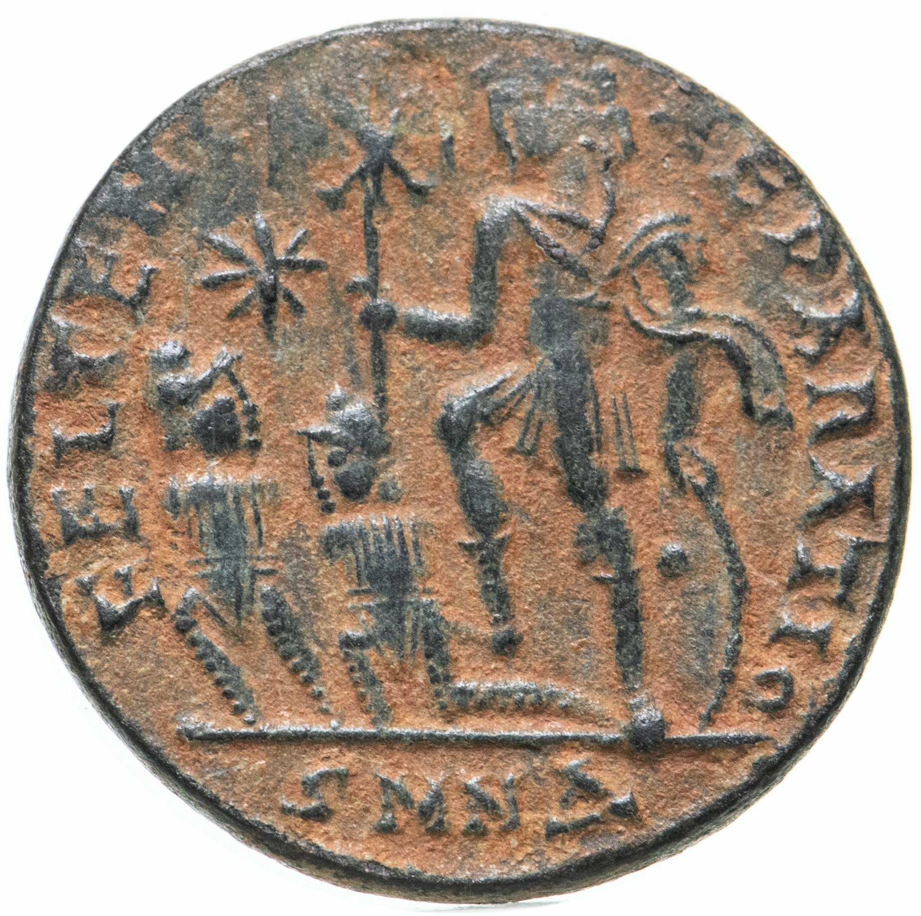 Римская империя, Констанций II, 337-361 годы, 1/2 майорина , Медь, в сохранности VF