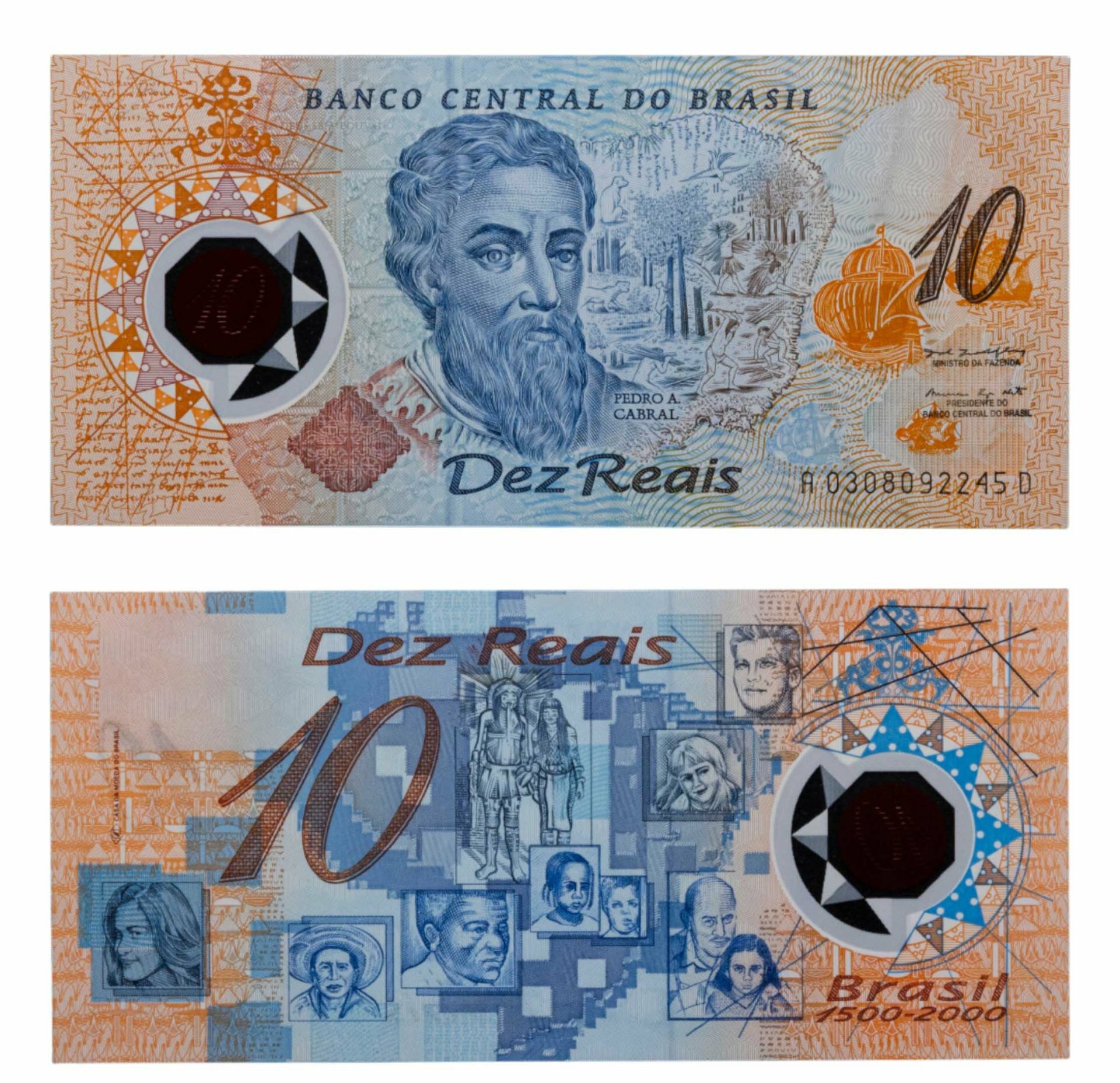 Бразилия 10 реалов 2000 500 лет открытия Бразилии