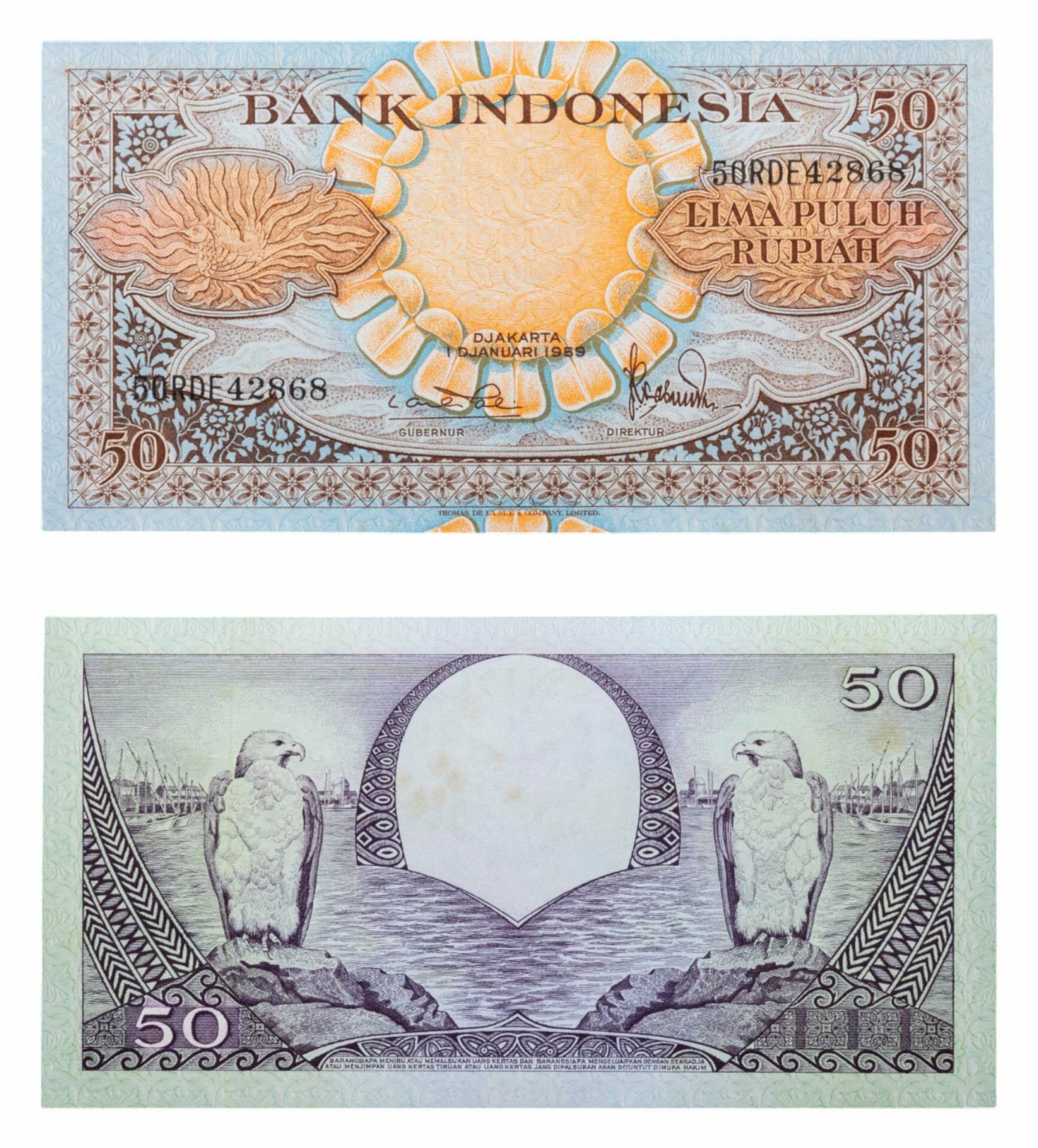 Индонезия 50 рупий 1959 год Pick 68