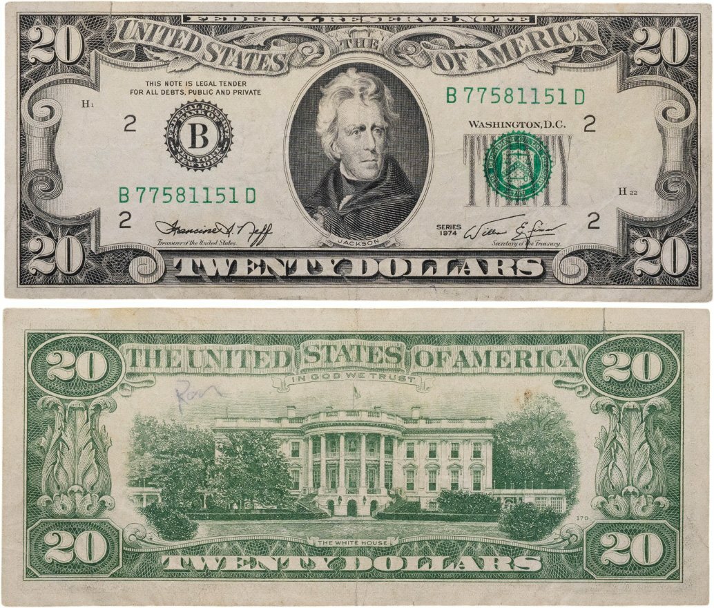 США 20 долларов 1974 год Pick 458 B-Нью Йорк