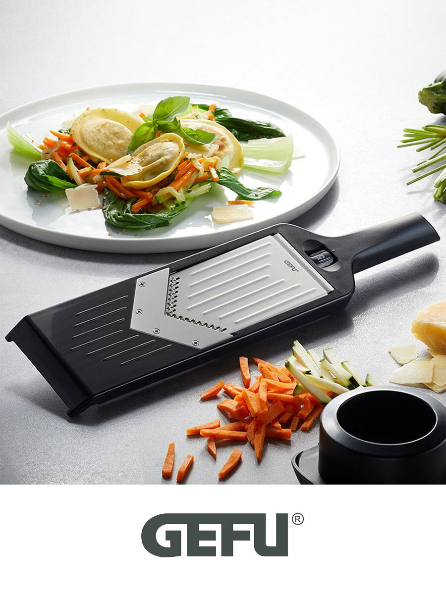 Терка-слайсер Gefu Виоли 2.0, 32,3 х 8 см, пластик, нержавеющая сталь, черный
