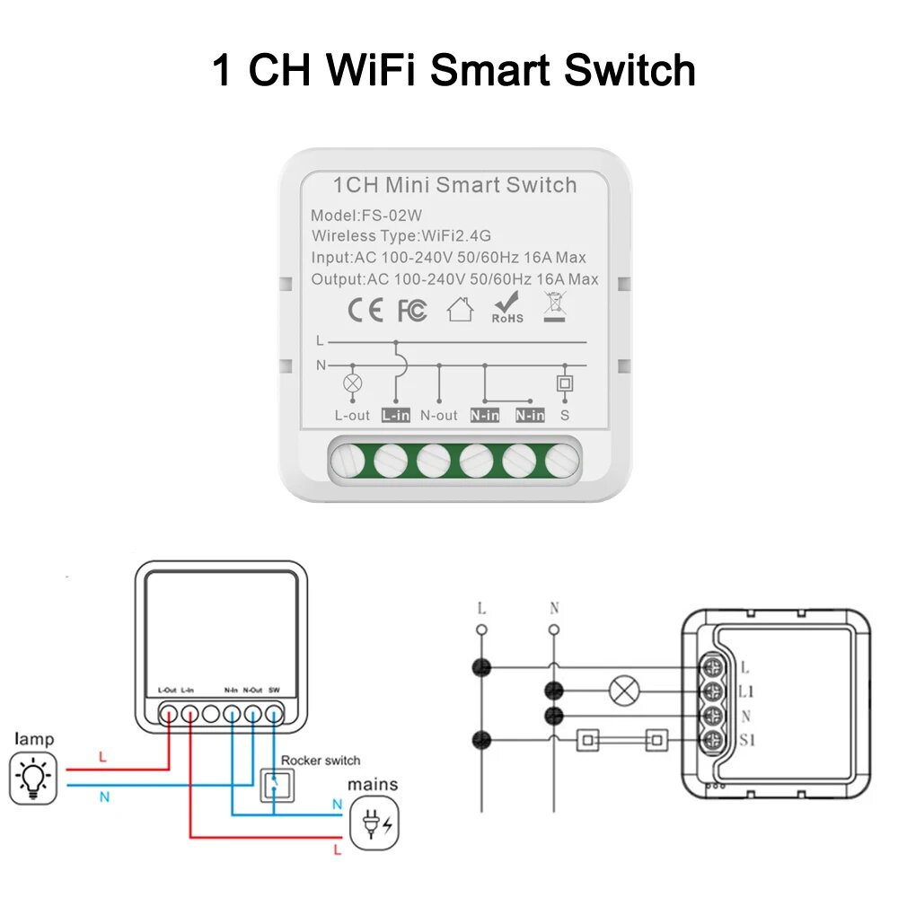 Умный Wi-Fi выключатель 1CH SZKOSTON