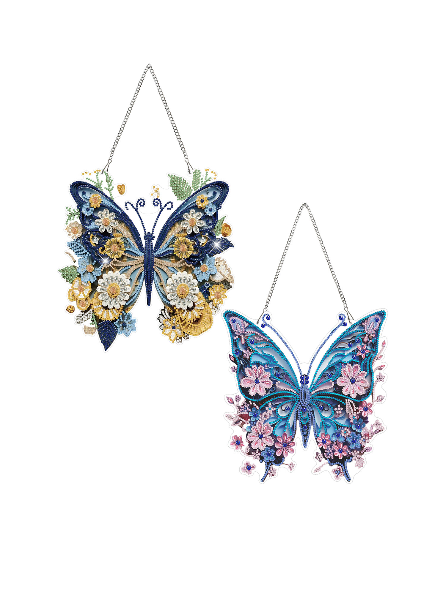 2 шт картина на пластике/Алмазная мозаика/25x25cm/картины алмазами/Подвески для оконного декора