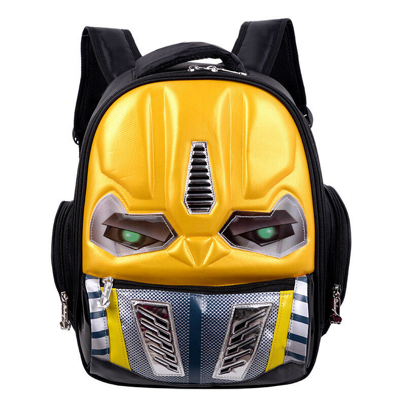 Backpack transformers kids fashionable secure with 3d elements large capacity school essentials yellow 43x33x14cm