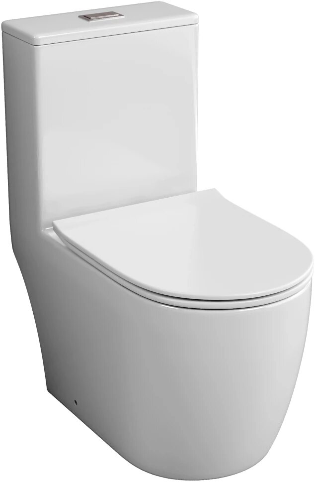 Унитаз-компакт Grossman GR-4484SQ безободковый, торнадо, с сиденьем микролифт, белый