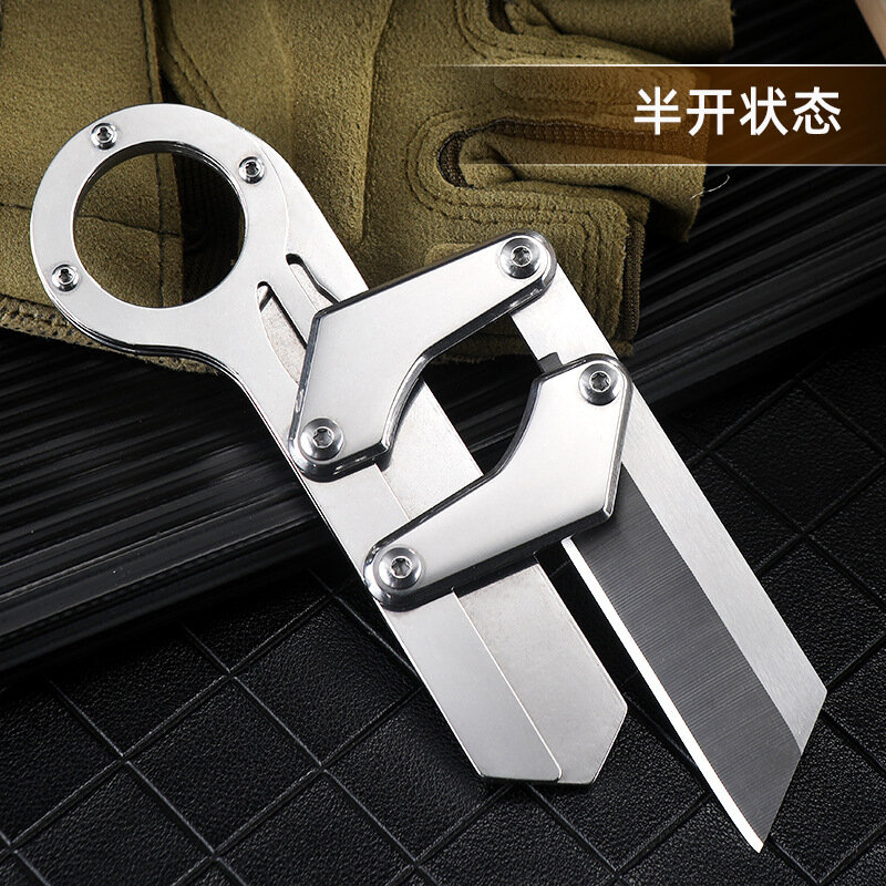 Новый механический карманный нож для прививки фруктов, карманный нож с кольцом, острый, высокая твердость, нержавеющая сталь, стильный нож