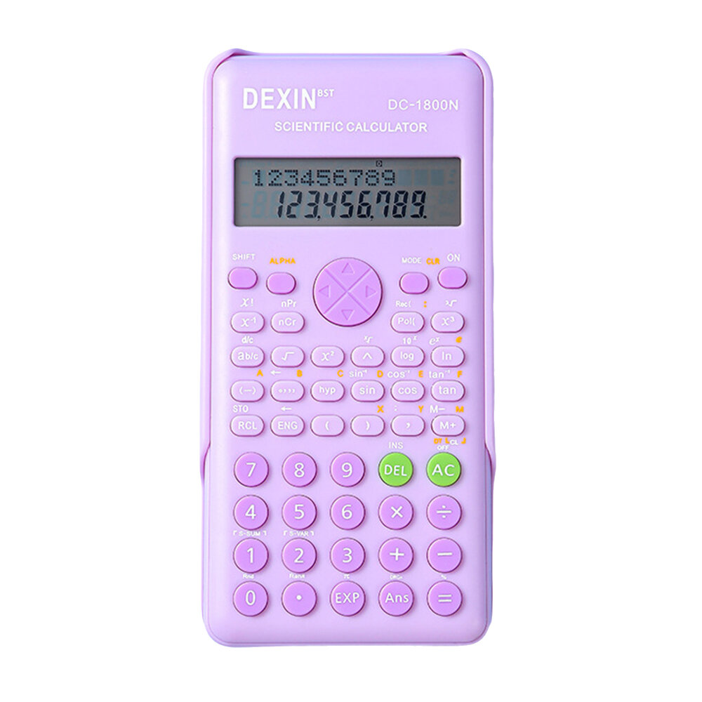 Научные калькуляторы Pink Math Calculator с 240 многофункциональных калькуляторов 2 Lines LCD Display Идеально подходит для преподавателей High College Combinity Office для переноски