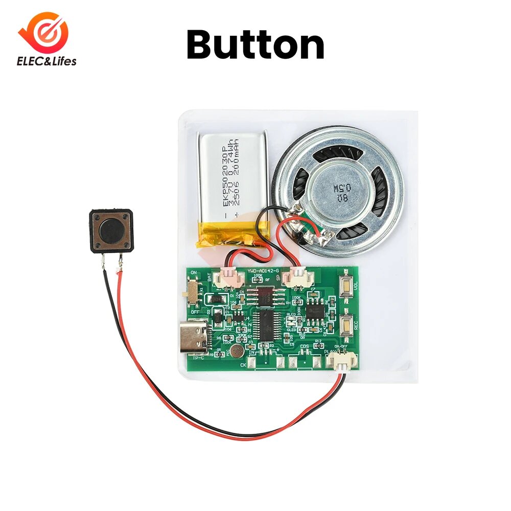 Звуковой модуль записи MP3 с кнопкой, Color: button