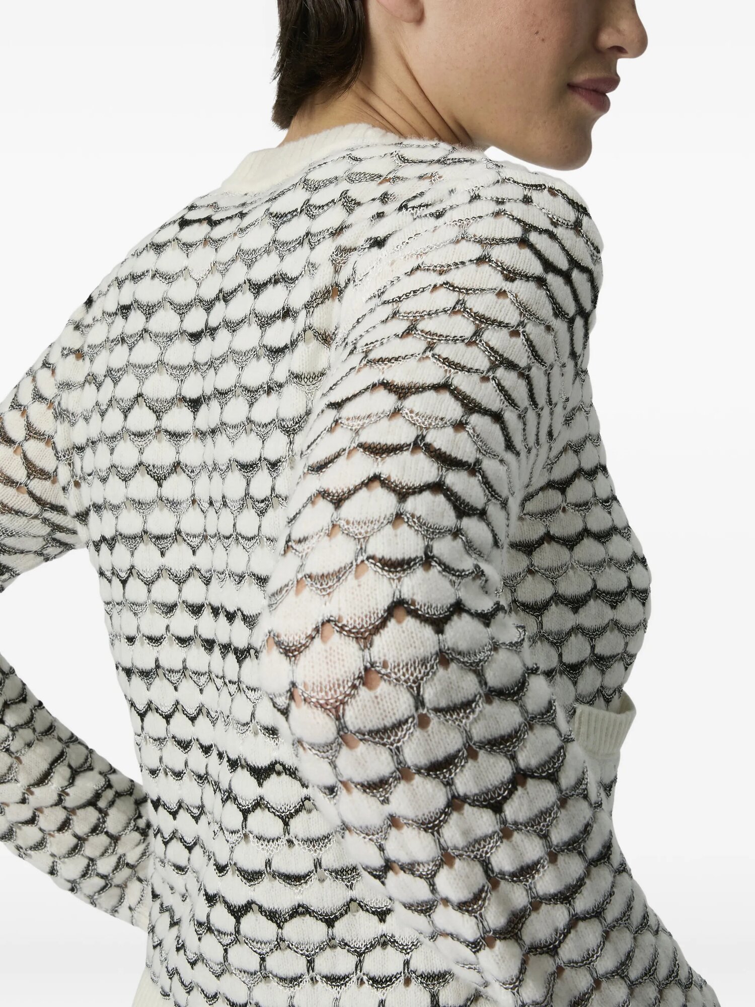 Кардиган Missoni Patterned knit cardigan, размер 44, белый — фото 1