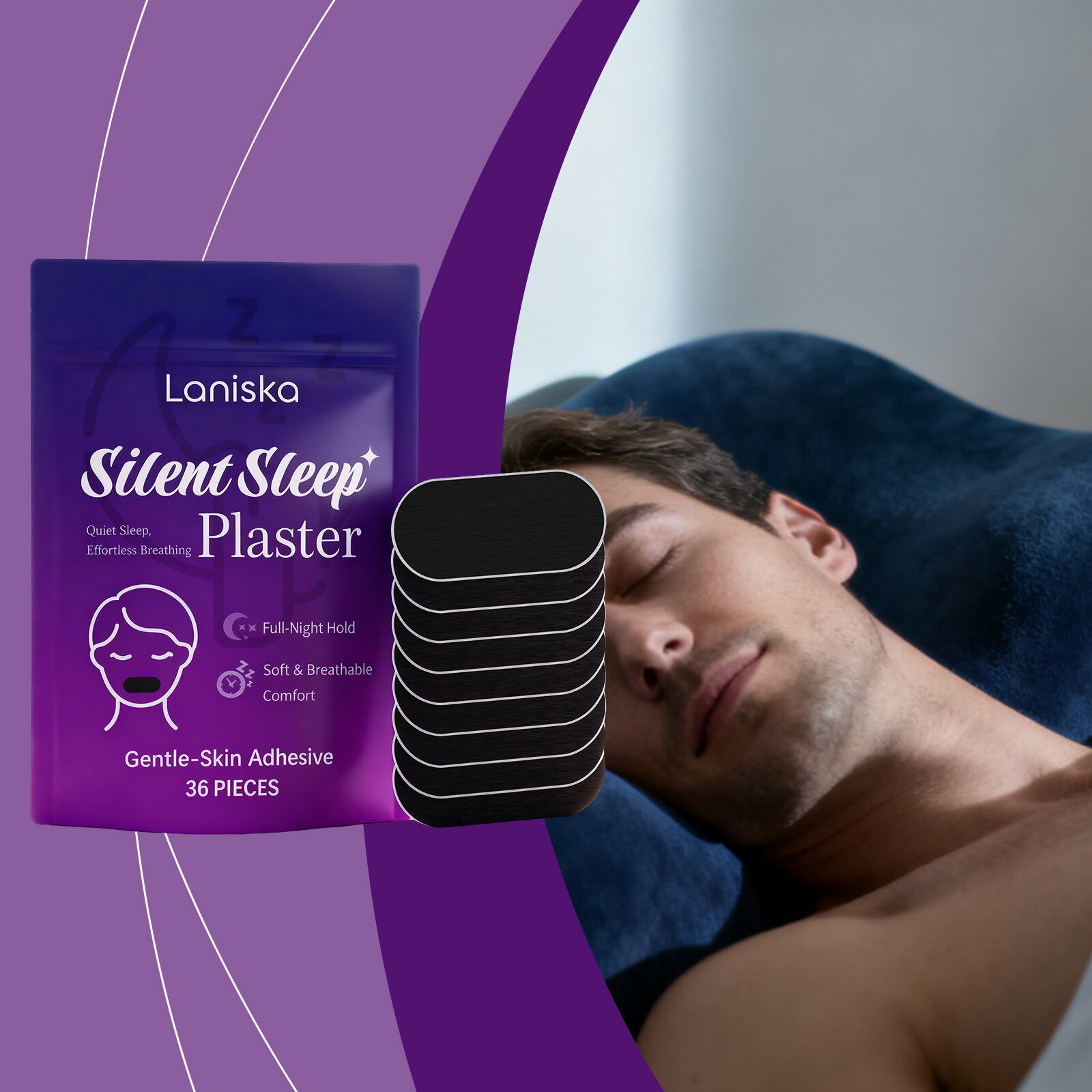 Ночной уход за телом, пластырь для очищения носа, лавандовый аромат, ночное комфортное уход за носом