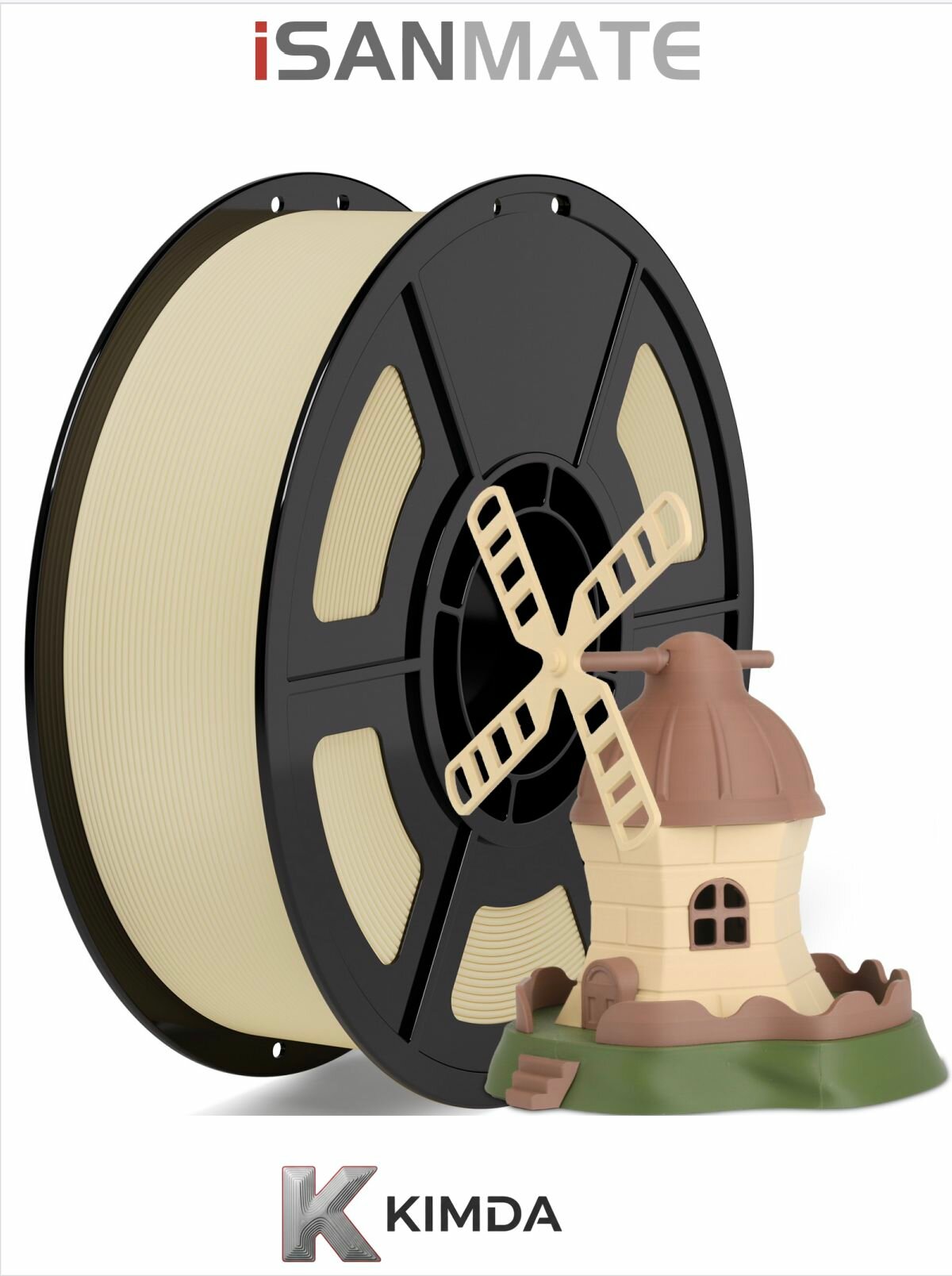 PLA пластик для 3D принтера iSANMATE PLAi6 Matte Beige, матовый бежевый, филамент 1 кг