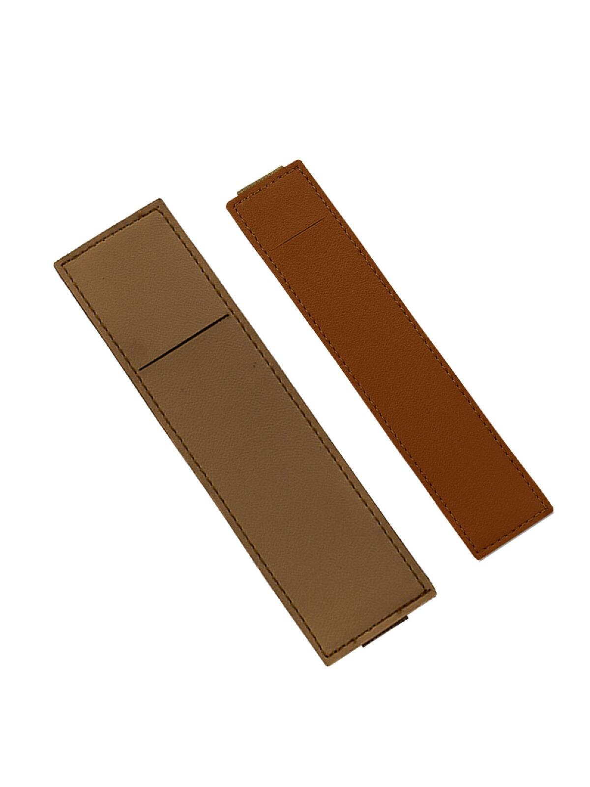 2шт Кожаный пенал с регулируемыми резинками чехол для блокнота и карандаша