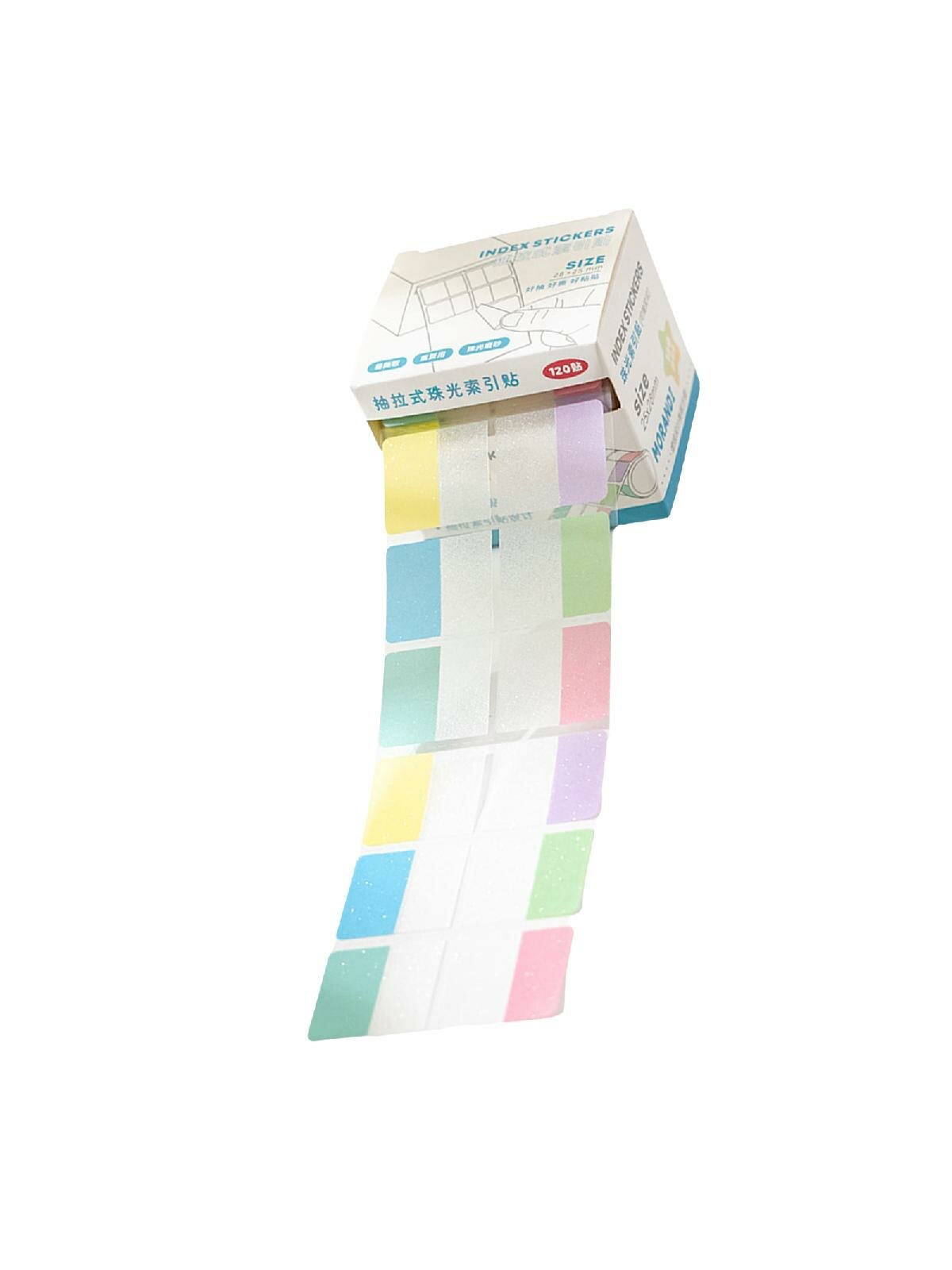 Блестящая красочная указательная этикетка, доступный для записи ПЭТ-этикетка, клейкие заметки