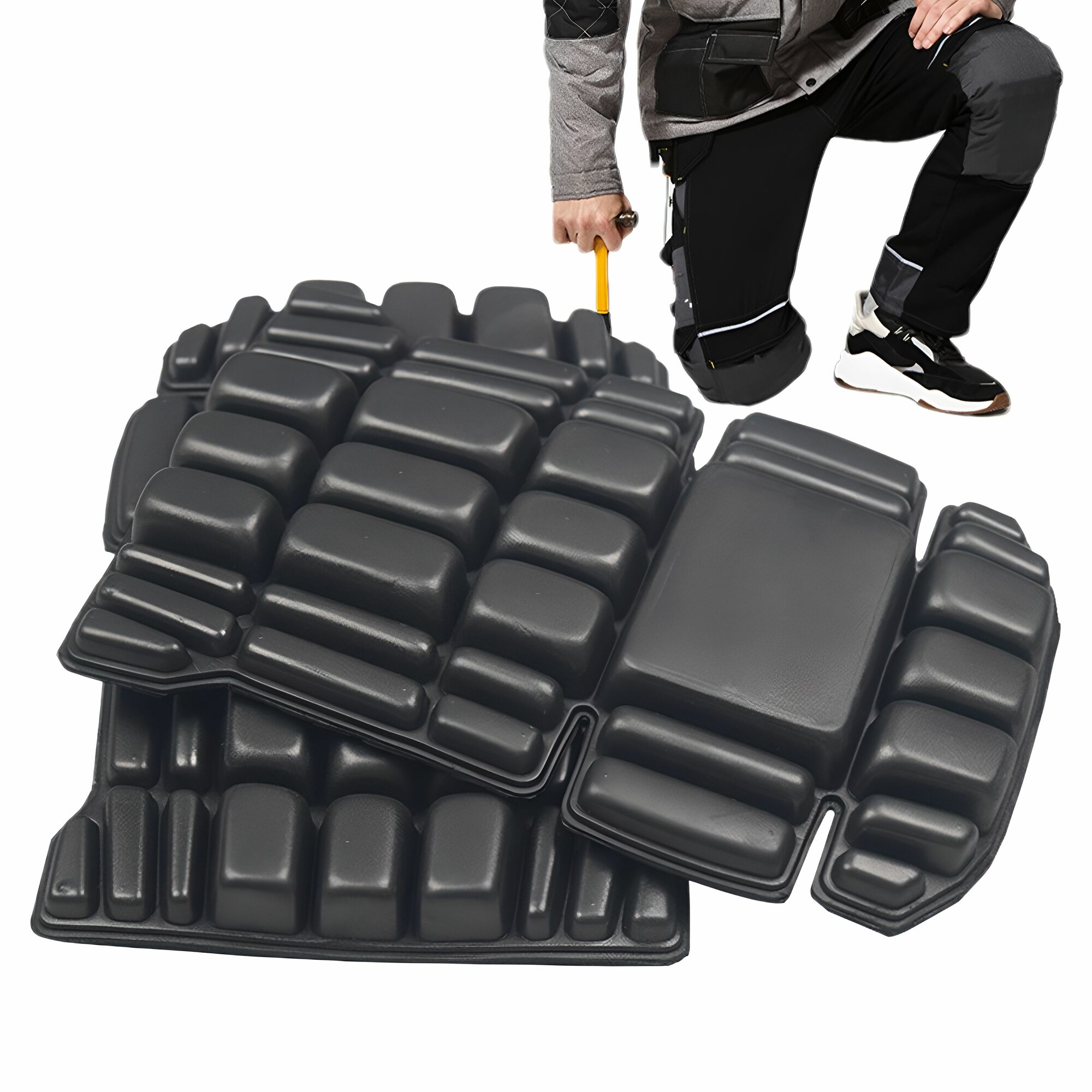 Наколенники, вставные, многоразовые, универсальные, черные, 2 шт