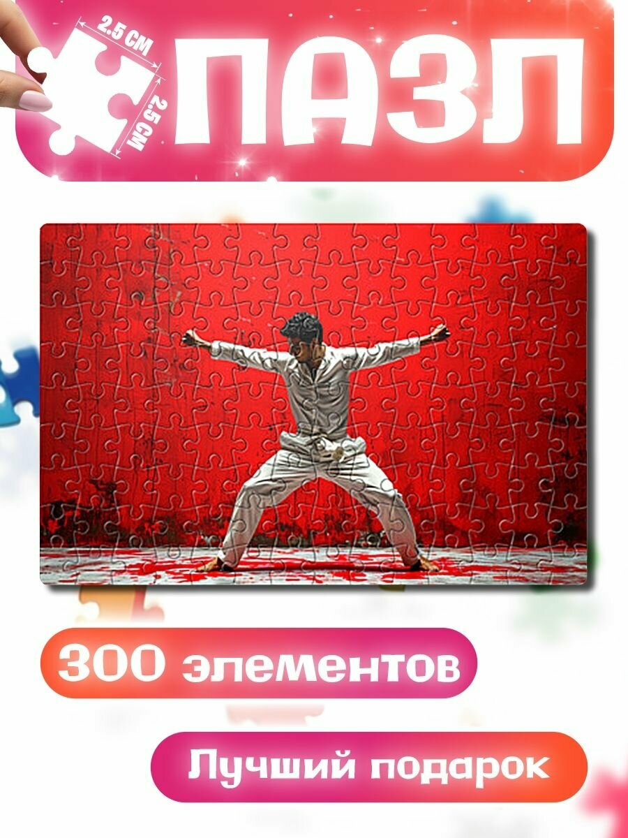 Пазлы для детей и взрослых Капоэйра на красном