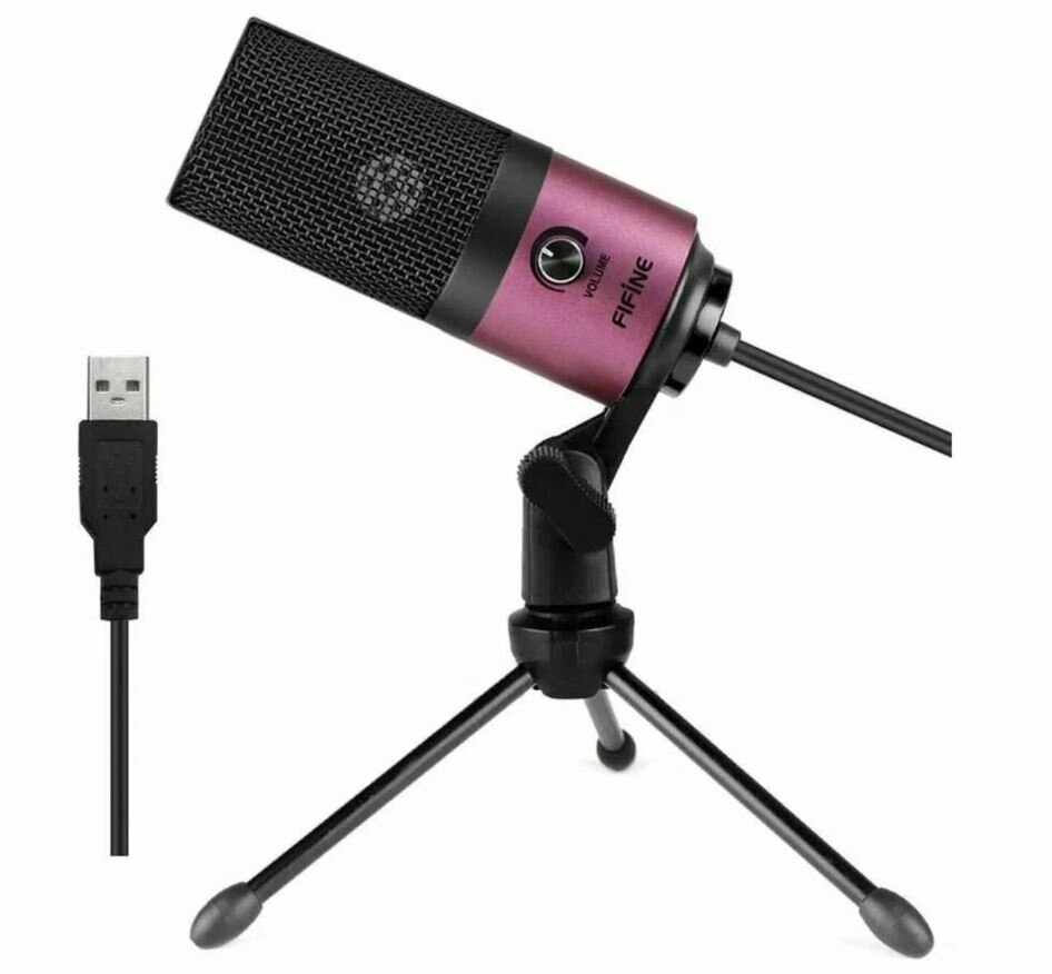Конденсаторный микрофон для компьютера Fifine K669B, розовый