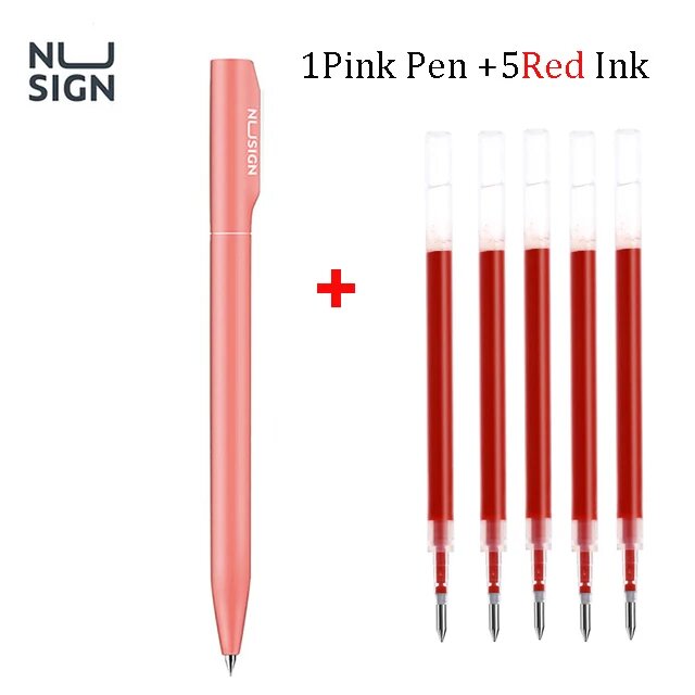 Ручка Nusign Sign Pen розовая + 5 сменных чернил
