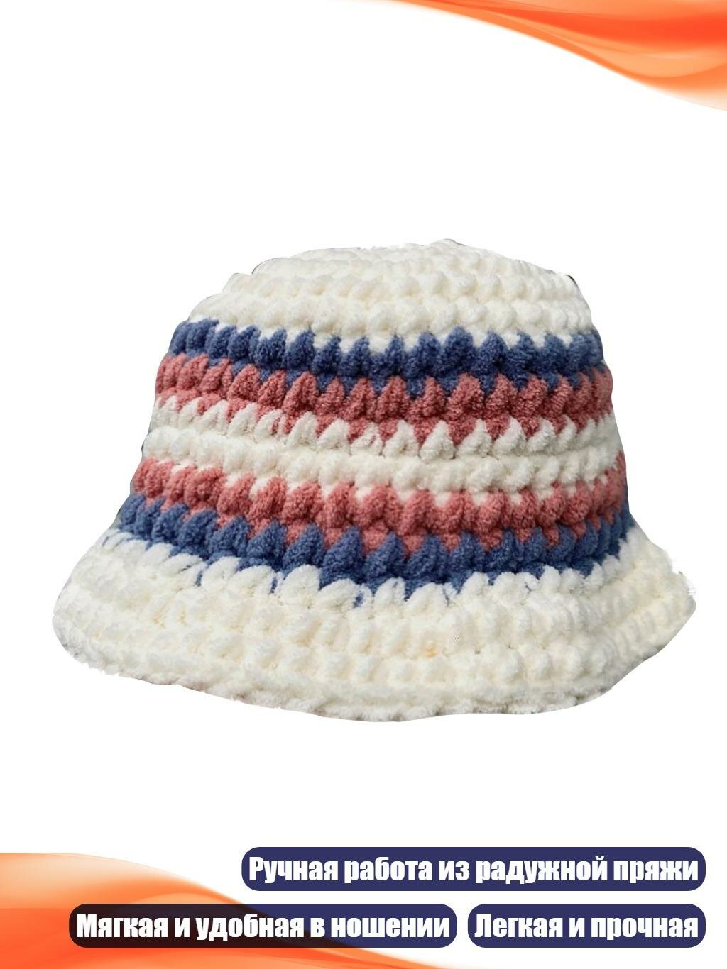 Вязаная крючком винтажная шляпа, белый цвет 2