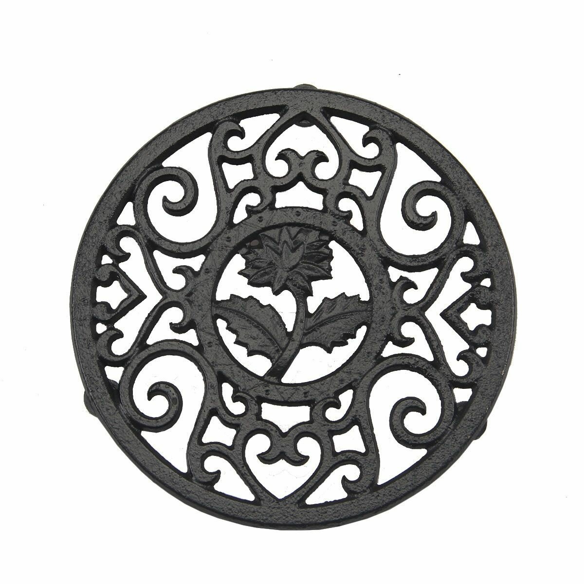 Круглая чугунная подставка 6,7 дюйма с теплоизоляцией, нескользящая