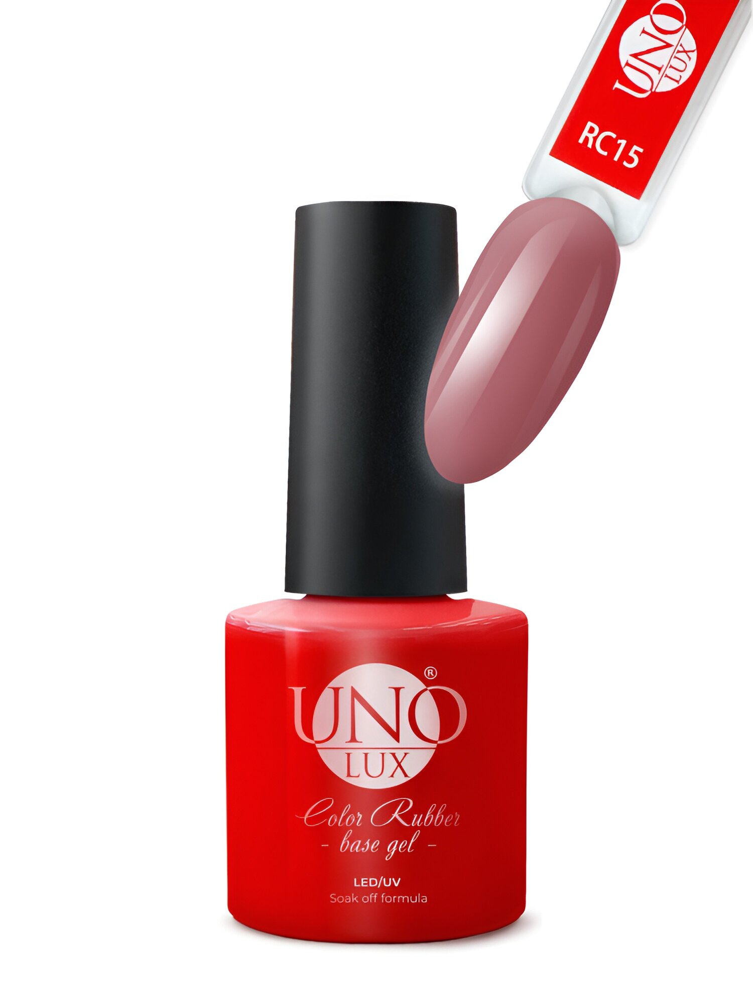 Базовое покрытие Uno Lux Color Rubber Base, RC15, для ногтей, 8 г