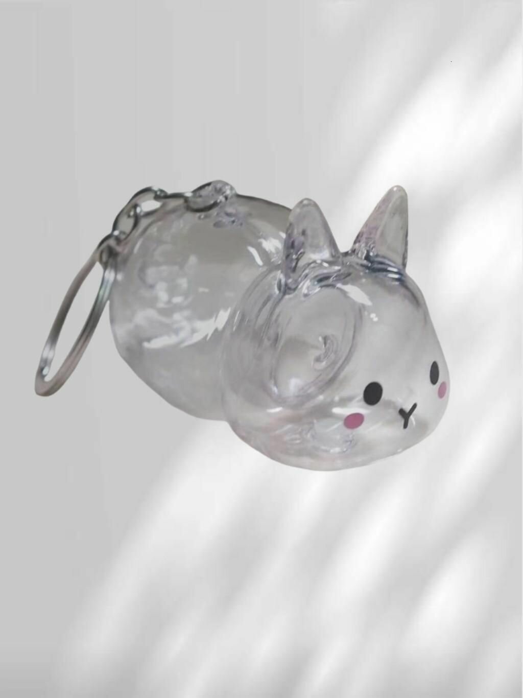 Ключница в виде кролика с шерстью, - 1 шт. румяный кролик