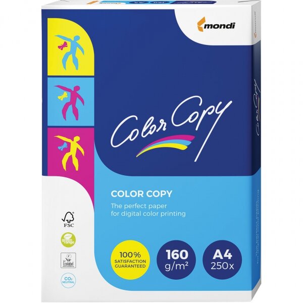 Бумага COLOR COPY матовая немелованная A4 (210х297 мм) 160 г/м2, 250 листов, 180112408