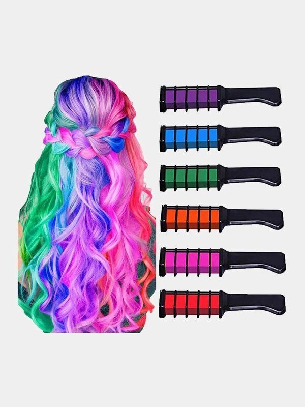 Цветные мелки для волос, временные