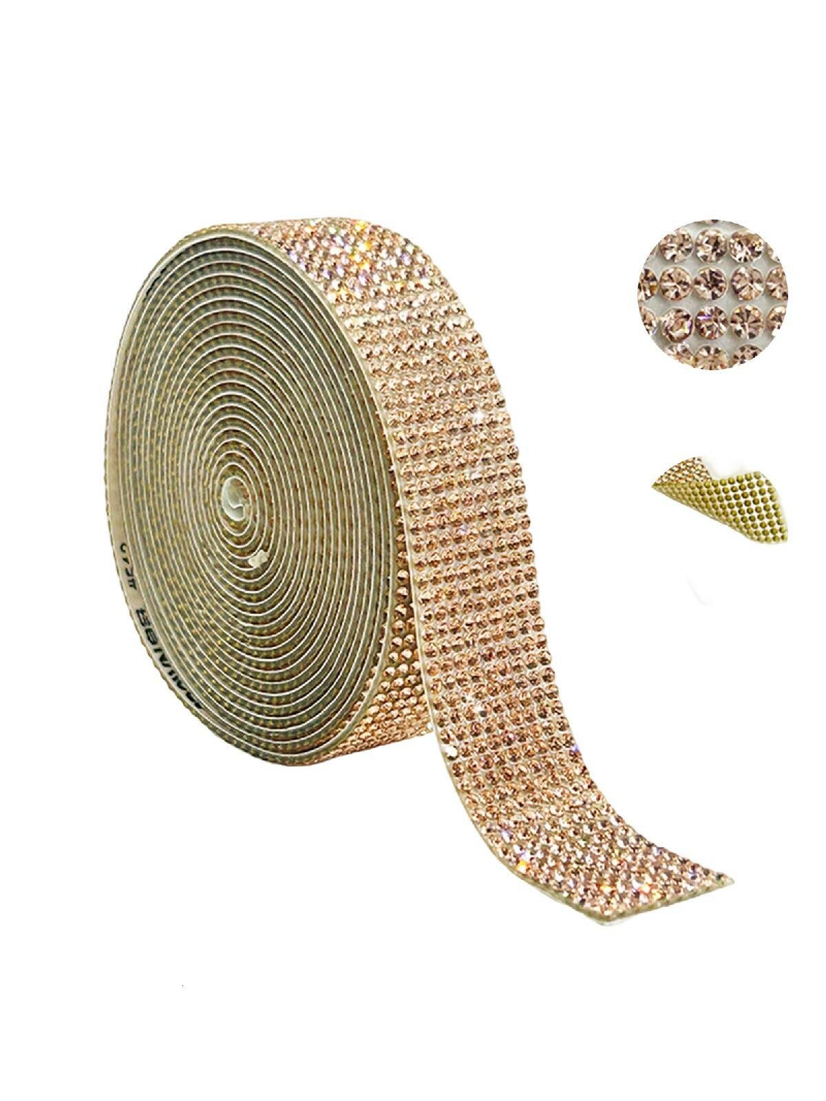 Лента с блестками 5 ярдов, 13 мм, Шампанское в 6 рядов из