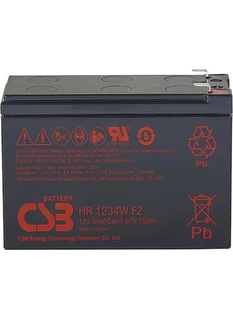 Батарея HR1234W (12V, 9Ah, 34W) клеммы F2
