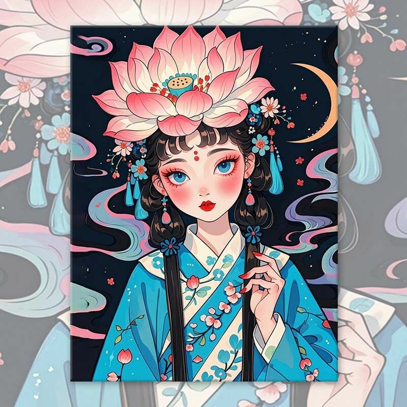 Горячая распродажаЦифровая масляная живопись для девочек-цветочниц, DIY раскраска, ручная роспись, акриловая масляная краска, снятие стресса, исцеляющая живопись