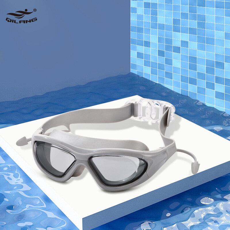 Очки для дайвинга Qi Lang водонепроницаемые противотуманные очки для плавания с большой оправой для взрослых унисекс