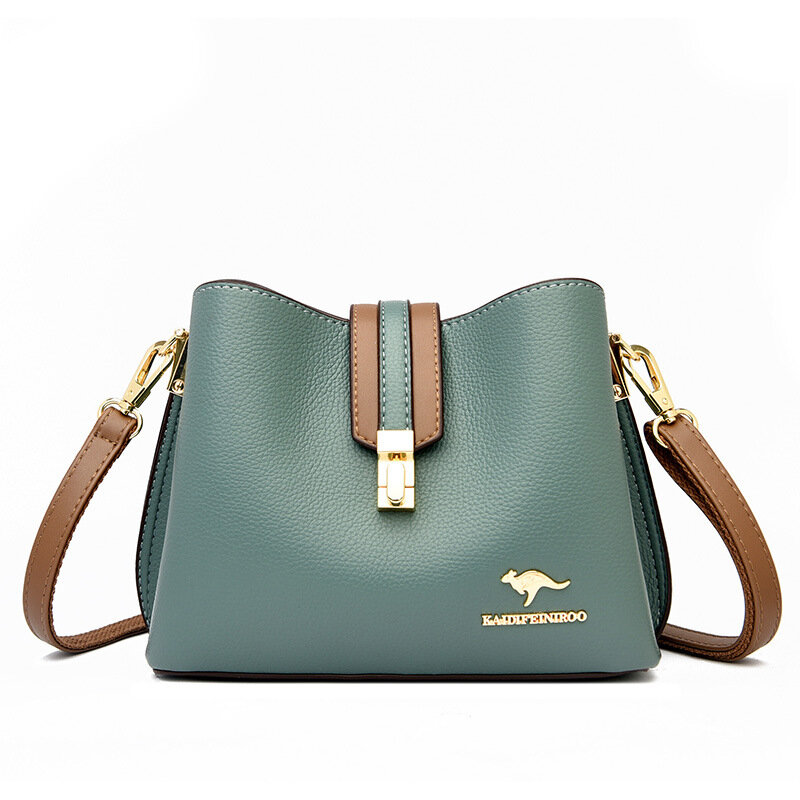Women's Bag New 2025 Crossbody Shoulder Bag Contrast Color Fashion Bucket Bag Women's European and American One Piece Dropshipping