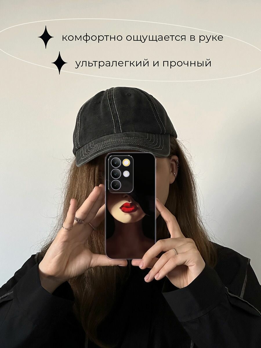 Силиконовый чехол на Realme C85 / Реалми C85 с принтом Красные губы — фото 1