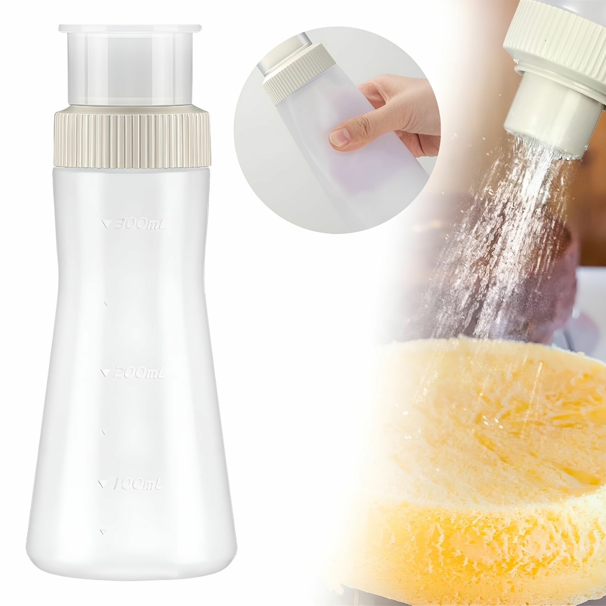 ACDANC Бутылка для сиропа, пластиковая бутылка с крышкой, диспенсер для сиропа для пропитки тортов, 350 мл, белая