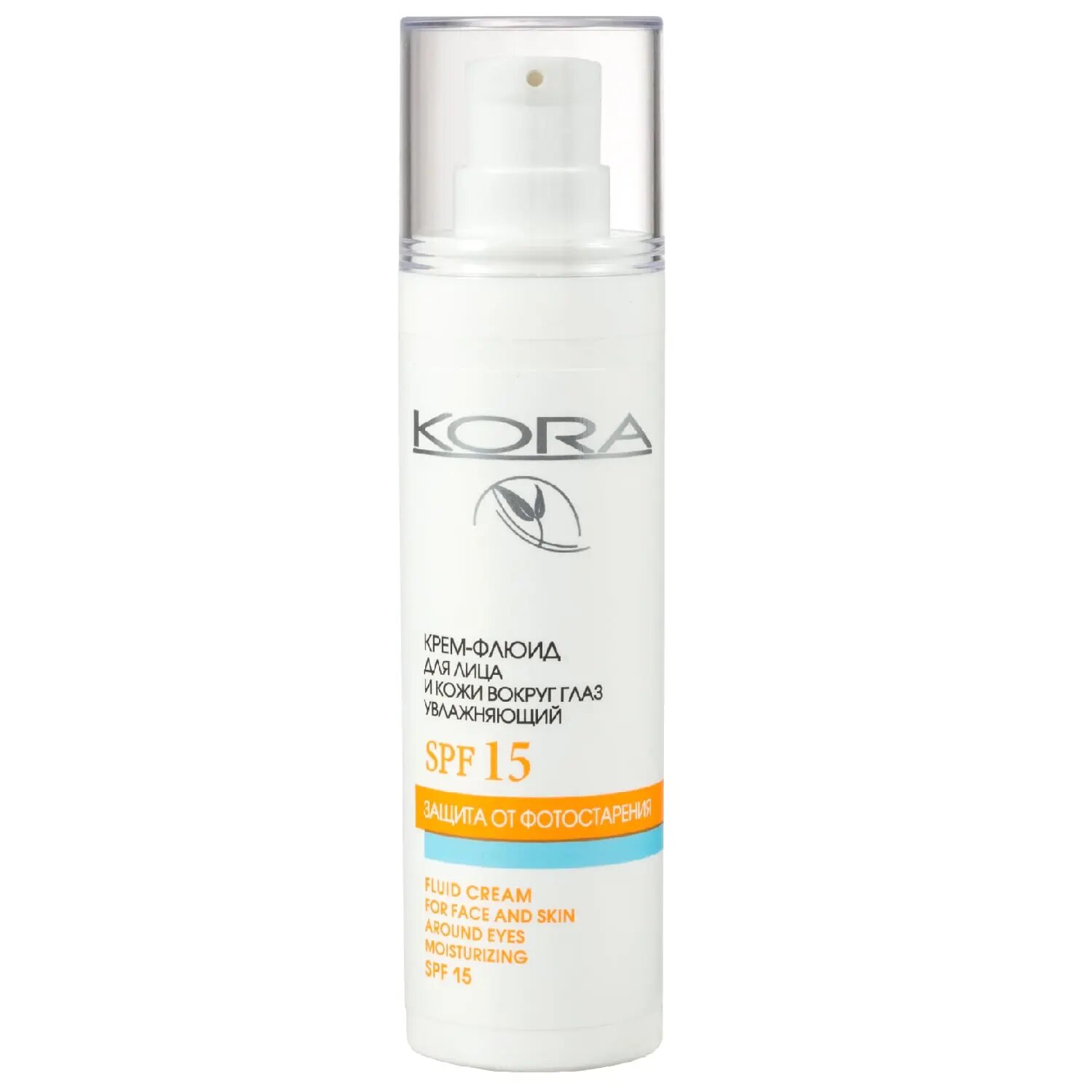 Кора Крем-флюид для лица и кожи вокруг глаз увлажняющий SPF-15, 30 мл