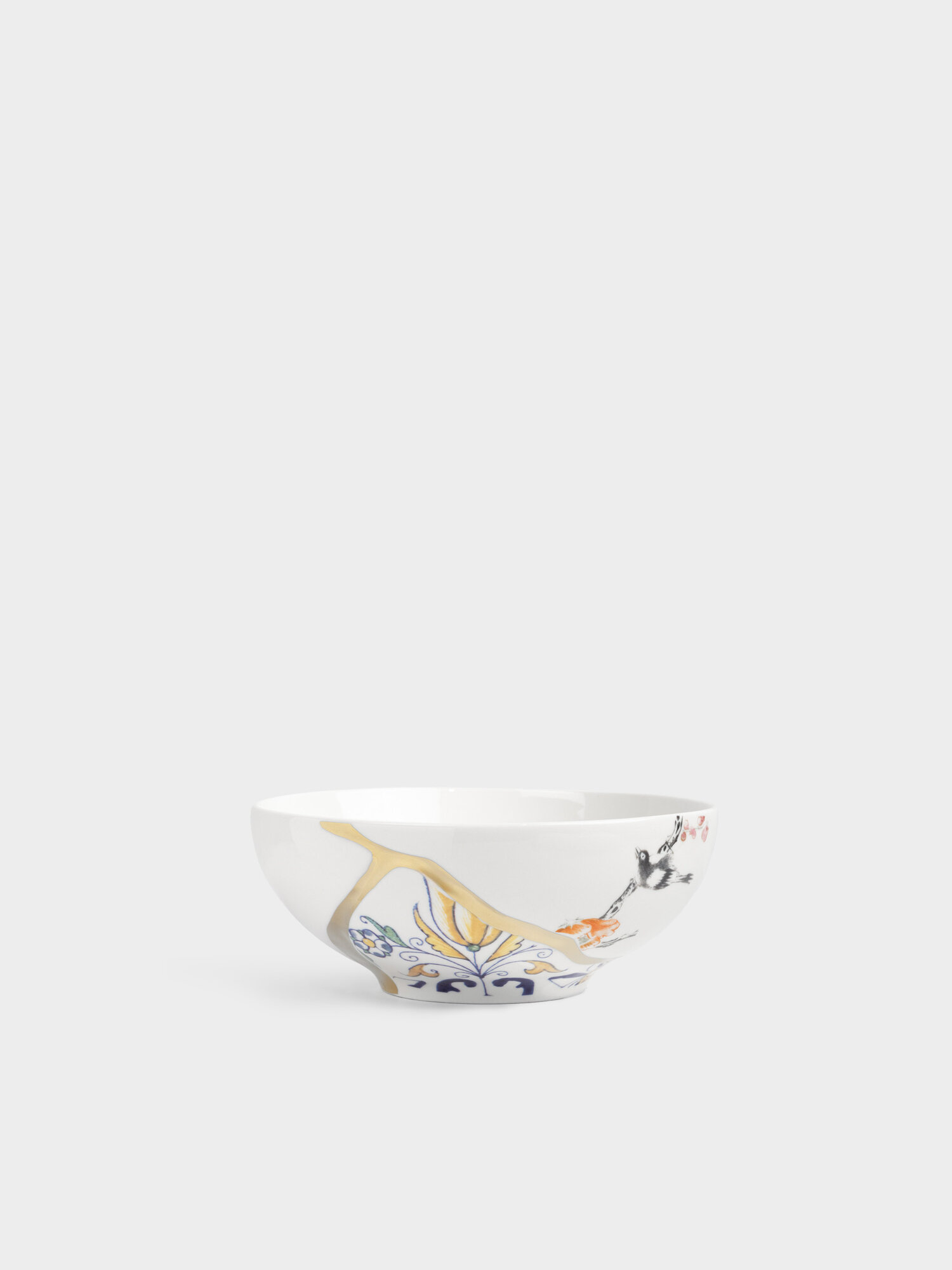 Салатник, 19х8 см, 1 л, фарфор N, бело-золотистый, Кинцуги, Revival, Kuchenland